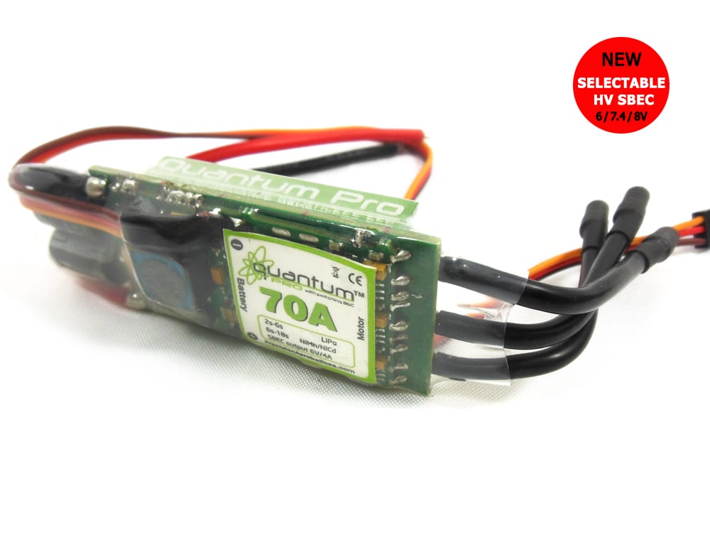 PA Quantum 70A Pro ESC New version user-selectable HV SBEC (6.0 / 7.4 ...