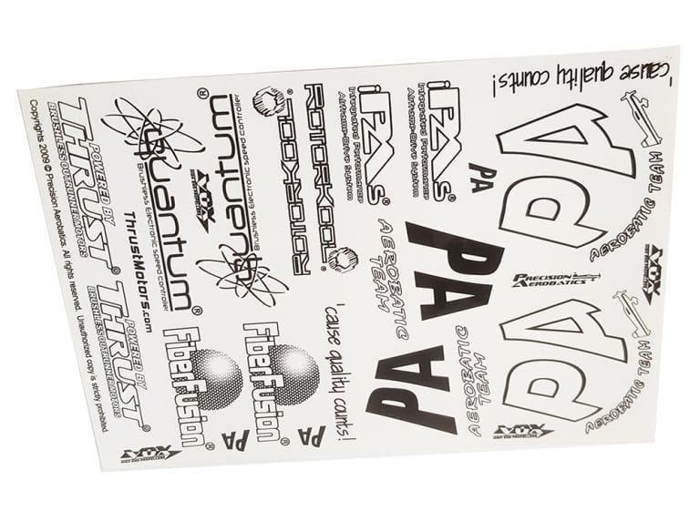 PA A4 sticker decals sheet – Precision Aerobatics